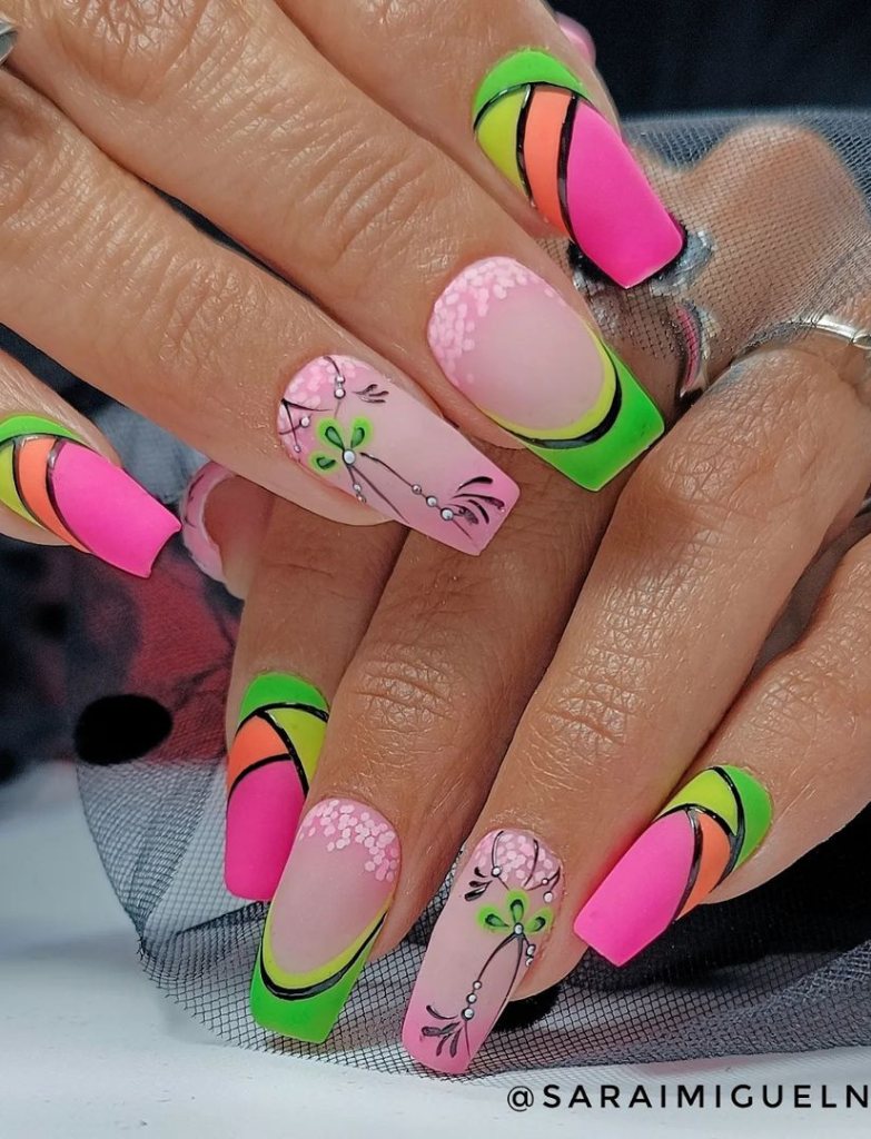 Neon nail designs store